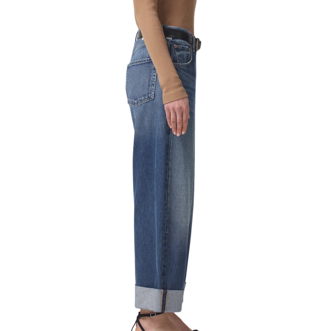 Ayla Baggy Cuffed Crop Jeans in Brielle