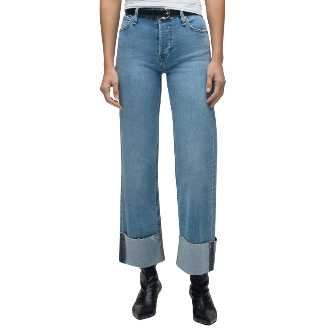 Rosie High-Rise Wide Leg Jean With Cuff in Oak