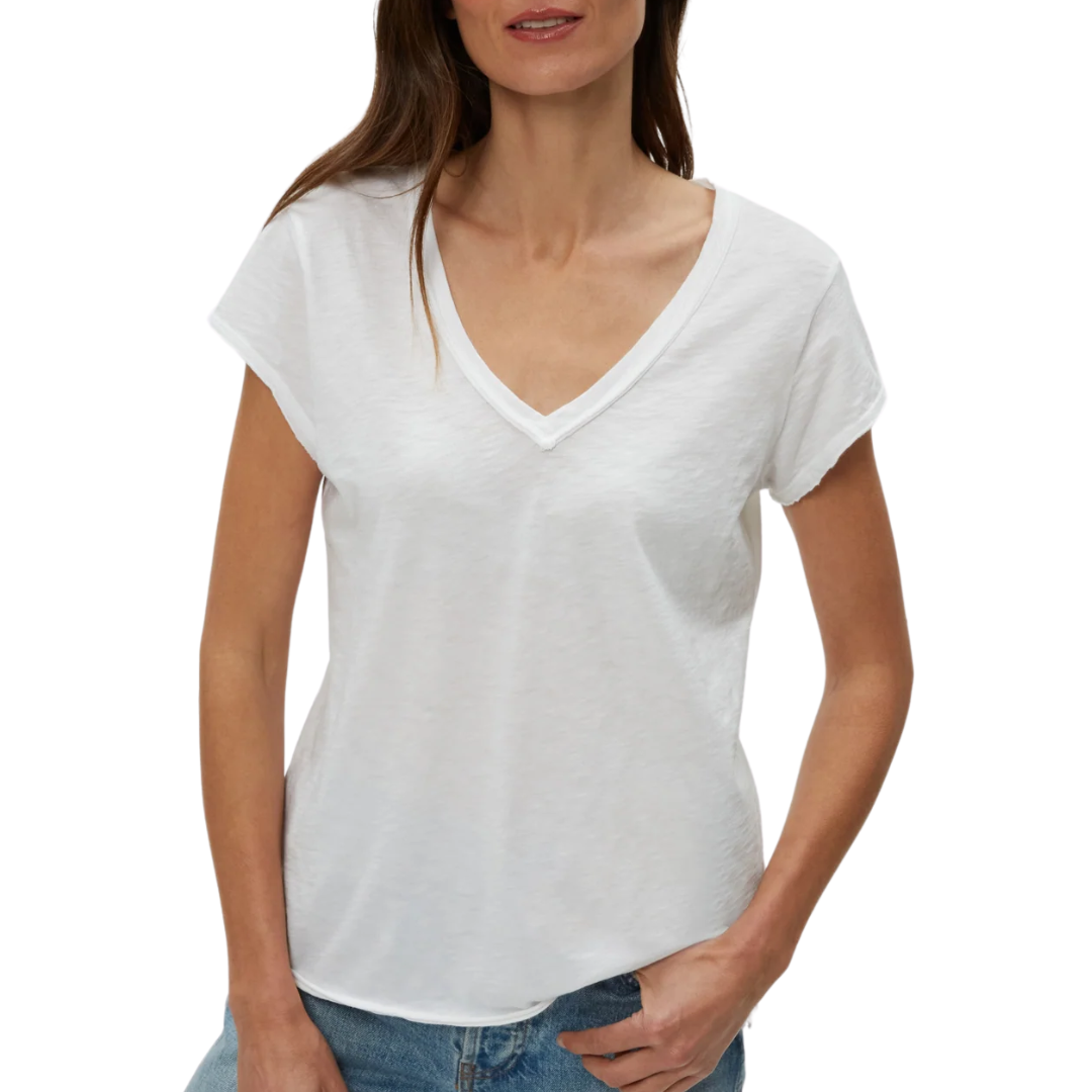 Baxter V-Neck Tee in White