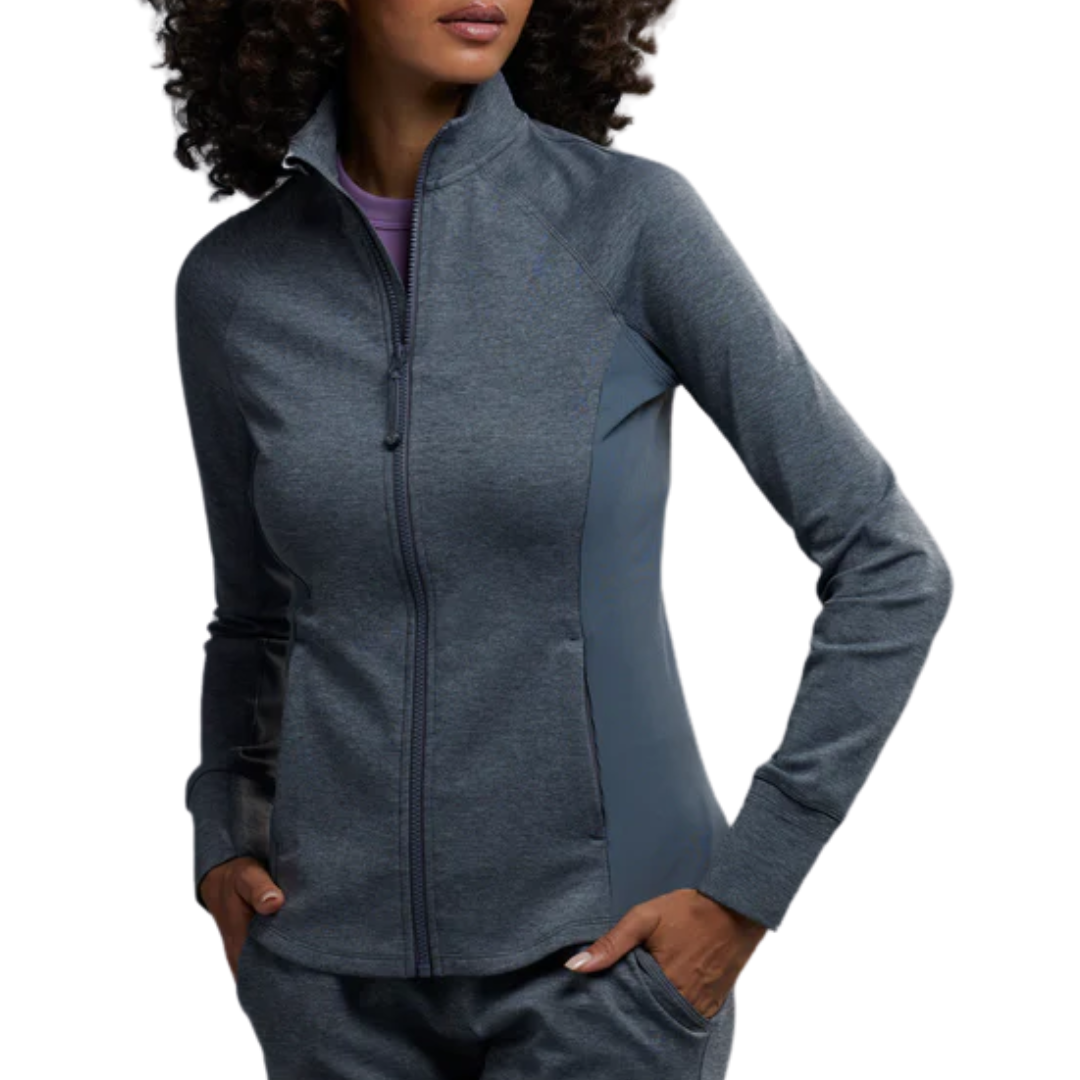 Greyson Sequoia Melange Full Zip Jacket in Smoke Heather in Vermont