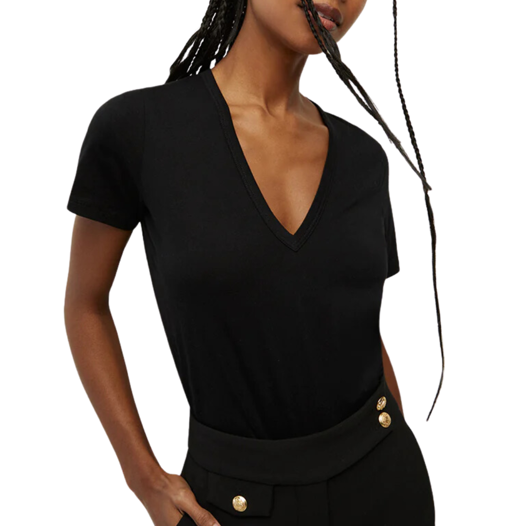 Veronica Beard Cindy V-Neck in Black