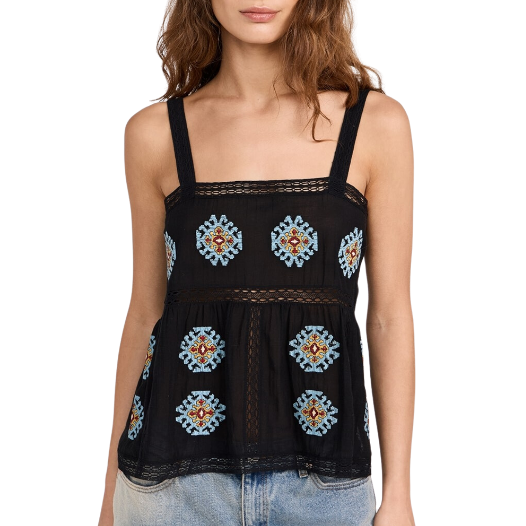 THE GREAT. The Roam Top with Folklore Embroidery