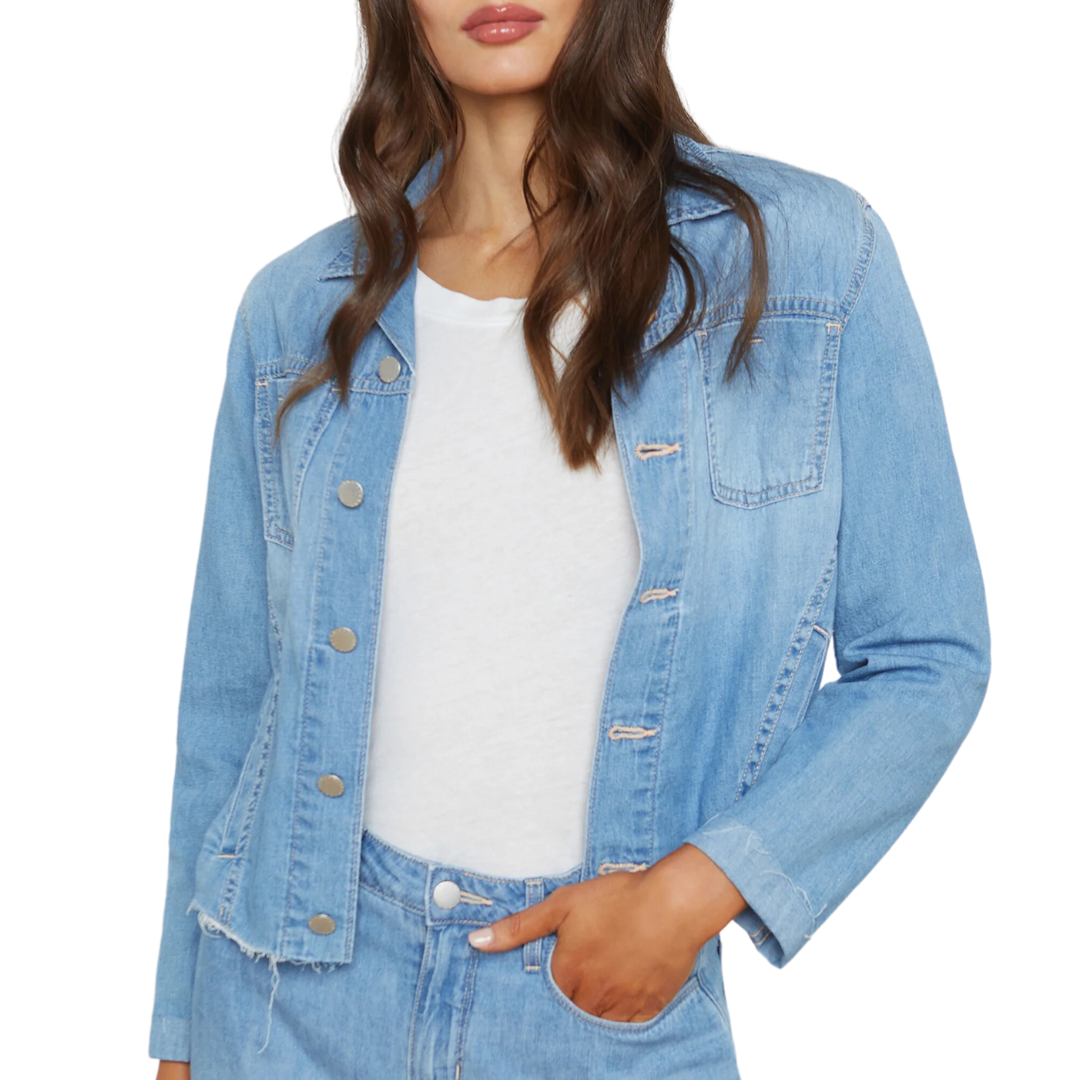 L'Agence Janelle Denim Jacket in Havana