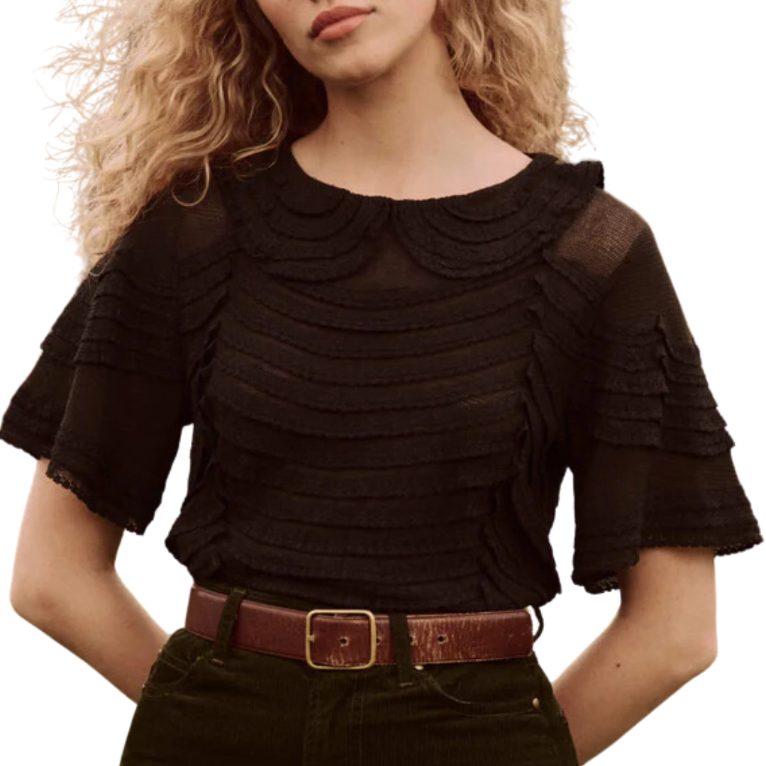 THE GREAT. The Rosebud Top in Black