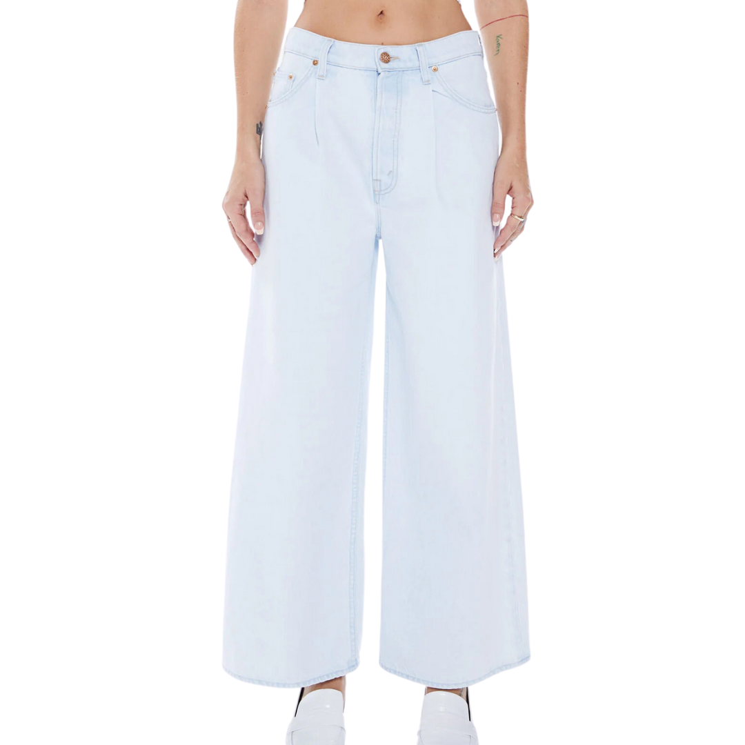 Mother The Pleated Double Dip Puddle in Blue Slushie