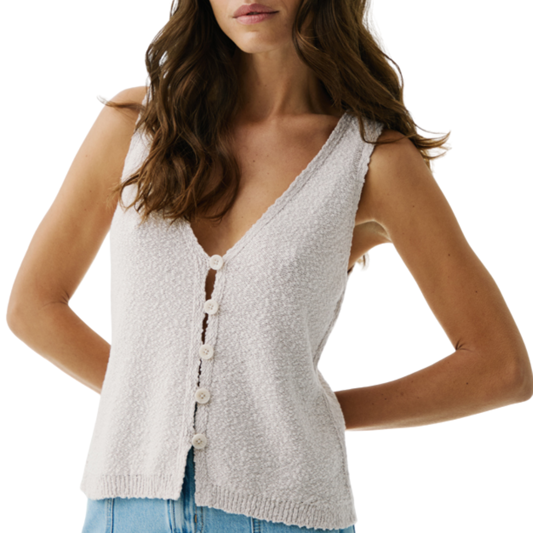 Vest w/ Button Loop Closure in Putty