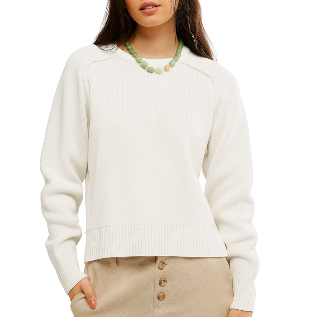 Spring Street Pullover in Optic White